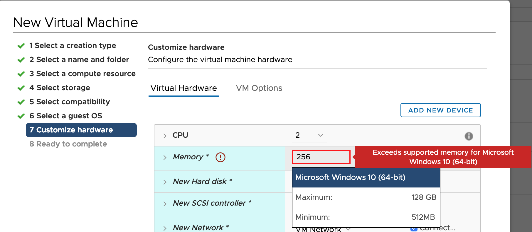How to create a Windows 10 (64-bit) Virtual Machine with more than 128 ...